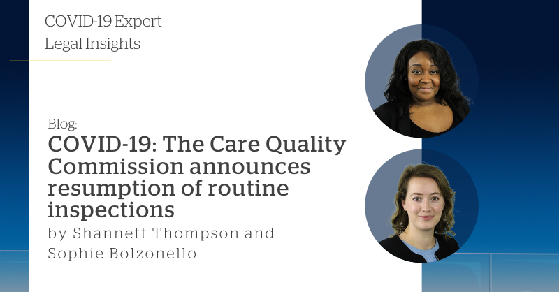 COVID-19: The Care Quality Commission announces resumption of routine ...