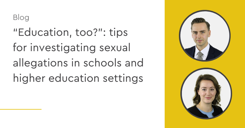 “Education, too?”: tips for investigating sexual allegations in schools ...