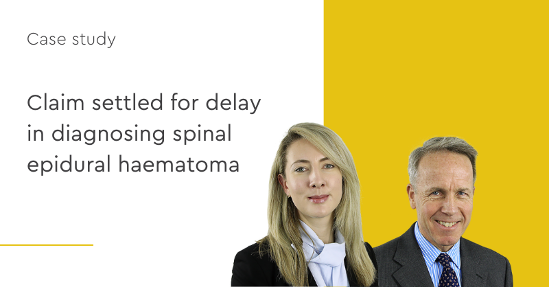 Claim settled for delay in diagnosing spinal epidural haematoma | Case ...