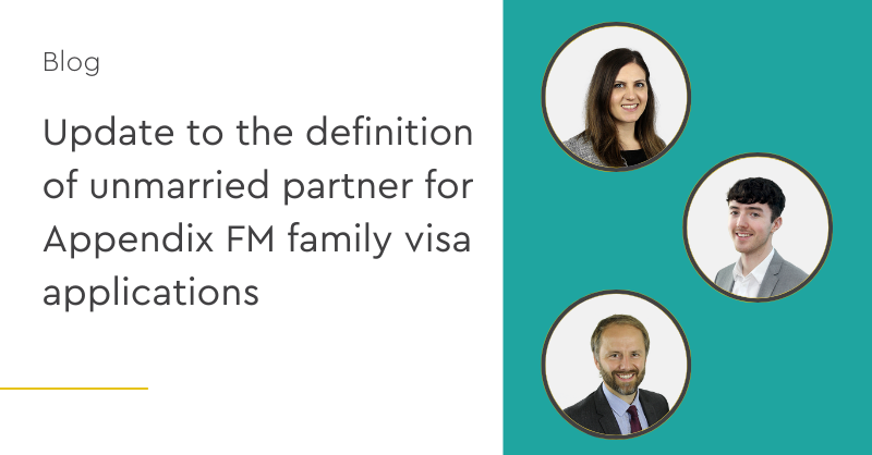 Update to the definition of unmarried partner for Appendix FM family ...